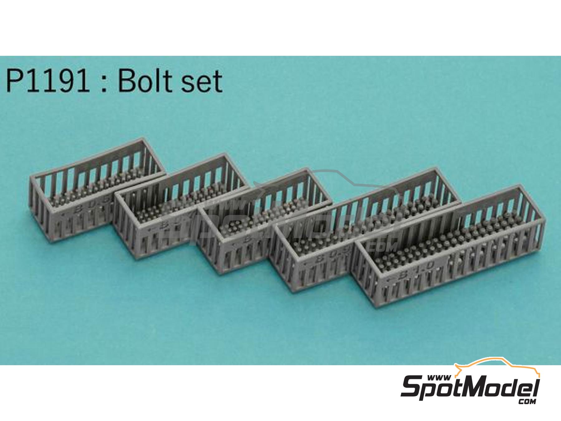 Model Factory Hiro P1191: Detail - Hexagonal bolt set - 500 units (ref. MFH-P1191) | SpotModel